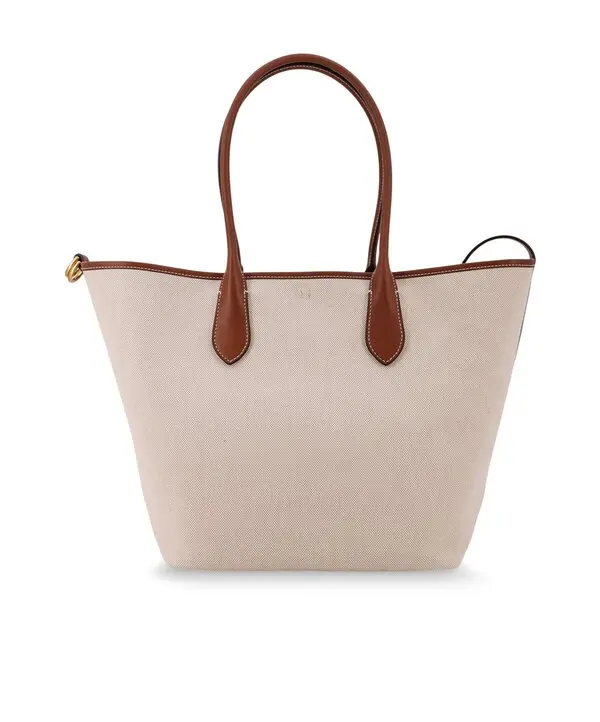 Polo Ralph Lauren Medium Bellport Tote Bag With Logo Patch - Nude