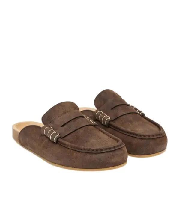 J.W.ANDERSON Round Toe Slip-on Loafers - Chestnut