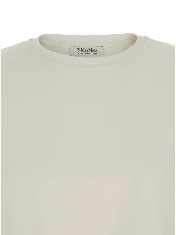 Max Mara Bella Graphic-embroidered Crewneck T-shirt - Sand