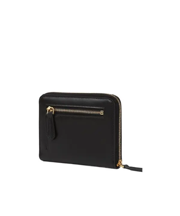 Fendi Ff Diamonds Zip Around Medium Wallet - Black