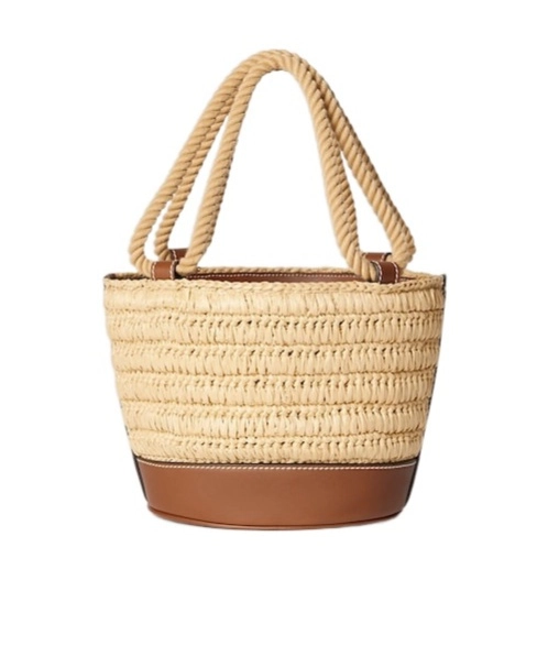 Gucci Woven Mini Bucket Bag - Nude