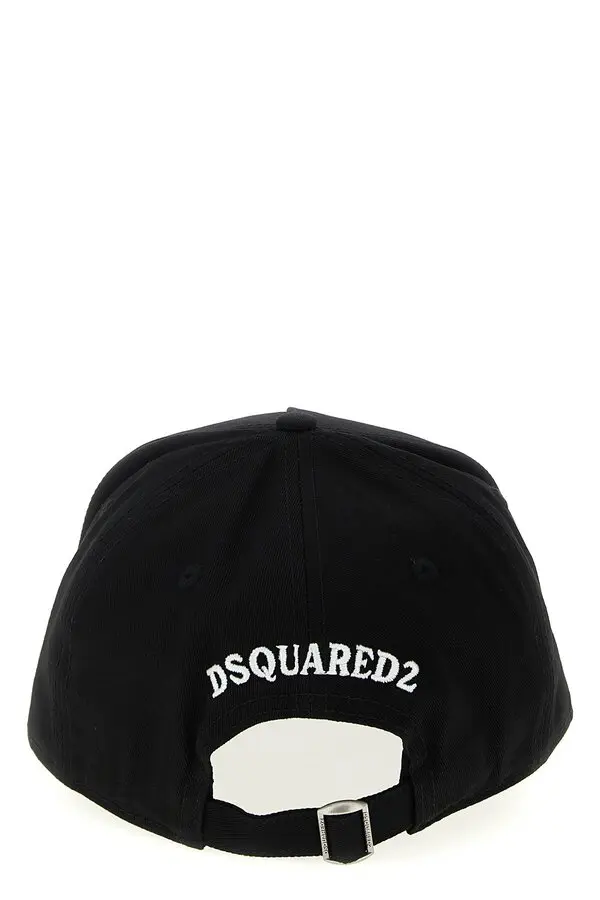 Dsquared2 Baseball Cap With Logo Patch - Black
