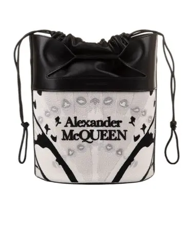 Alexander McQueen Bow Logo Bucket Bag - Black