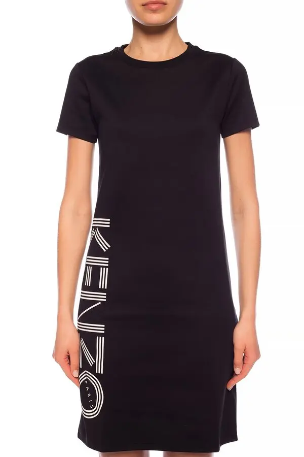 Kenzo Logo Print Short Sleeve Dress