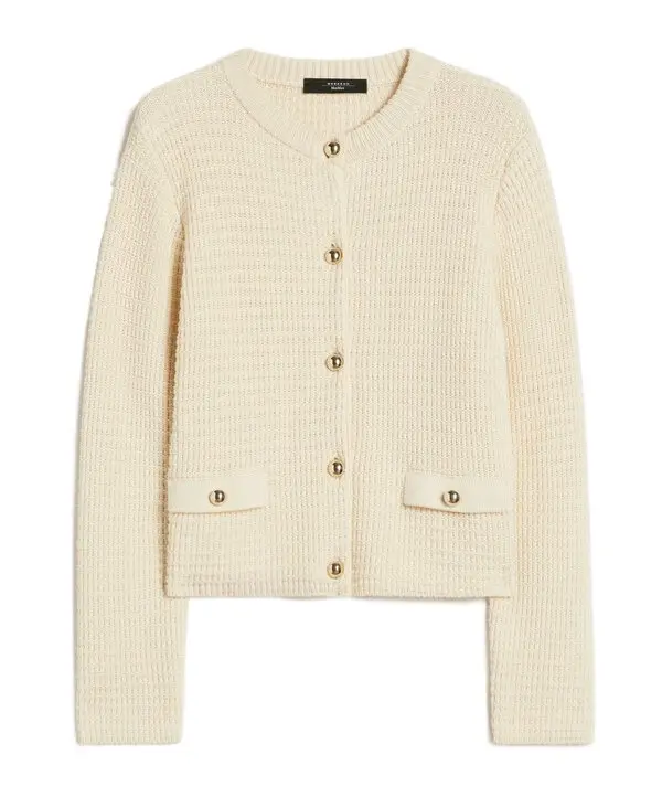 Max Mara Front-pocket Buttoned Cardigan - Off White