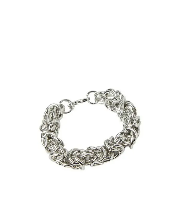 Raf Simons Silver Cluster Chain Bracelet - White