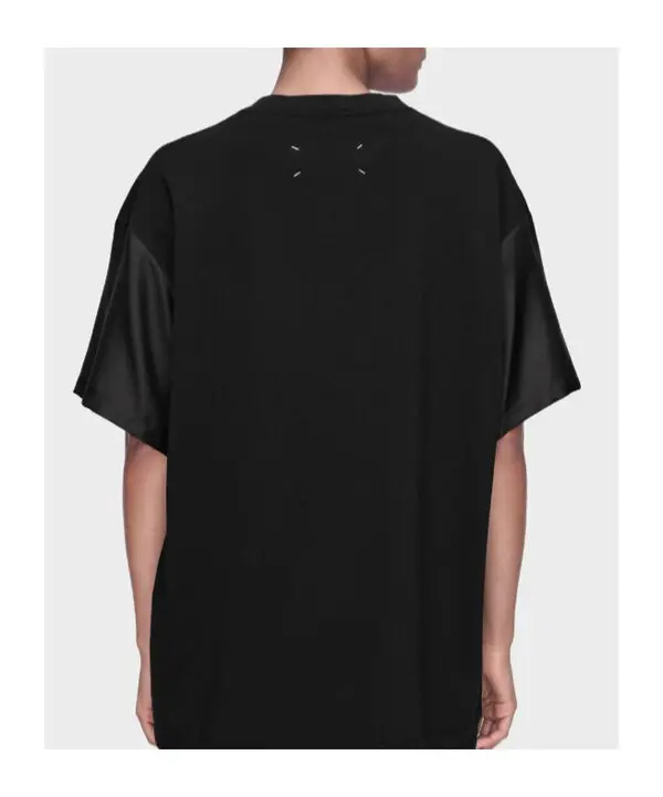 MAISON MARGIELA Floral Printed V-neck T-shirt - Black