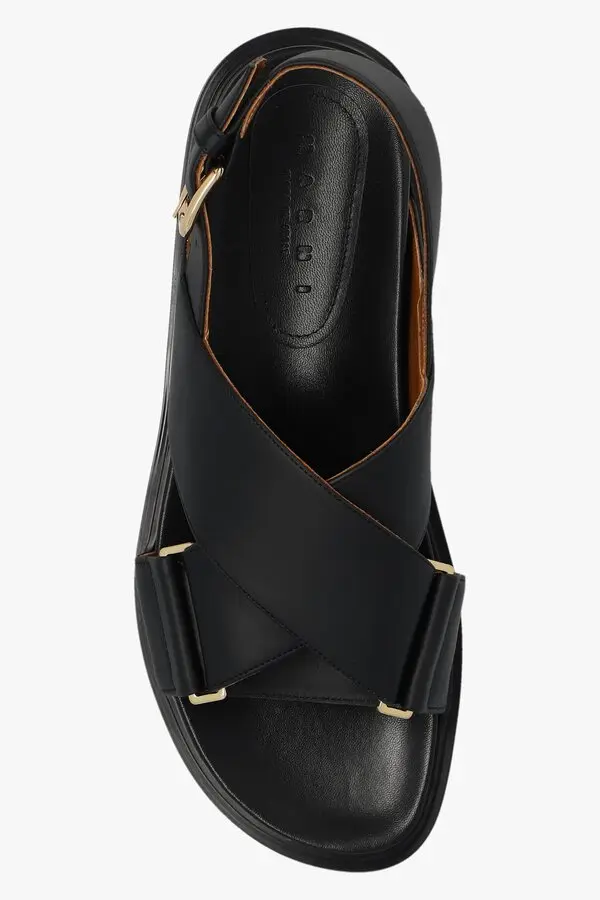 Marni Logo Embossed Buckled Sandals