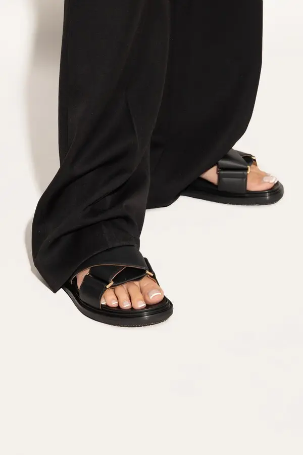 Marni Logo Embossed Buckled Sandals