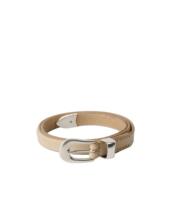 Our Legacy Silver Buckle Leather Belt - Nude