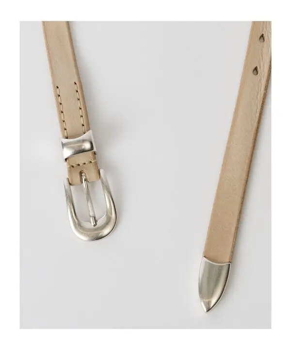 Our Legacy Silver Buckle Leather Belt - Nude