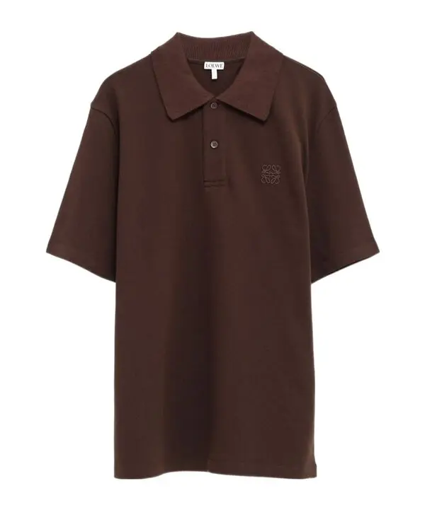 Loewe Embroidered Short-sleeved Polo Shirt - Red