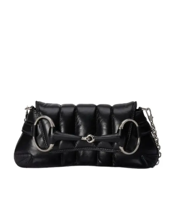 Gucci Horsebit Chain Small Shoulder Bag - Black