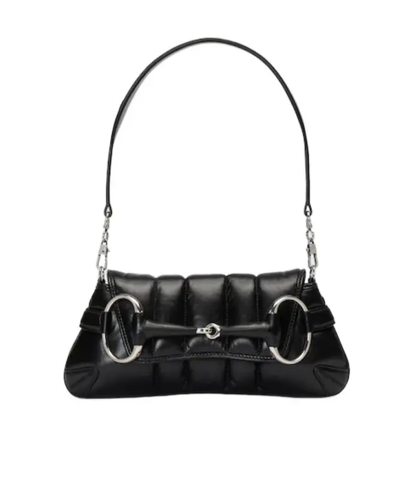 Gucci Horsebit Chain Small Shoulder Bag - Black