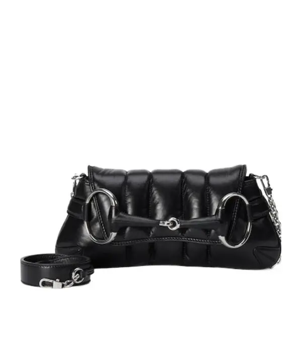 Gucci Horsebit Chain Small Shoulder Bag - Black