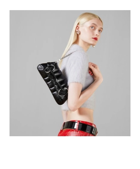 Gucci Horsebit Chain Small Shoulder Bag - Black