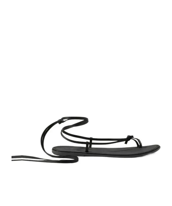 THE ROW Strap-tied Flat Sandals - Black