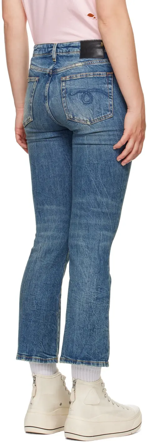R13 Flared Jeans With Multiple Pockets - Blue