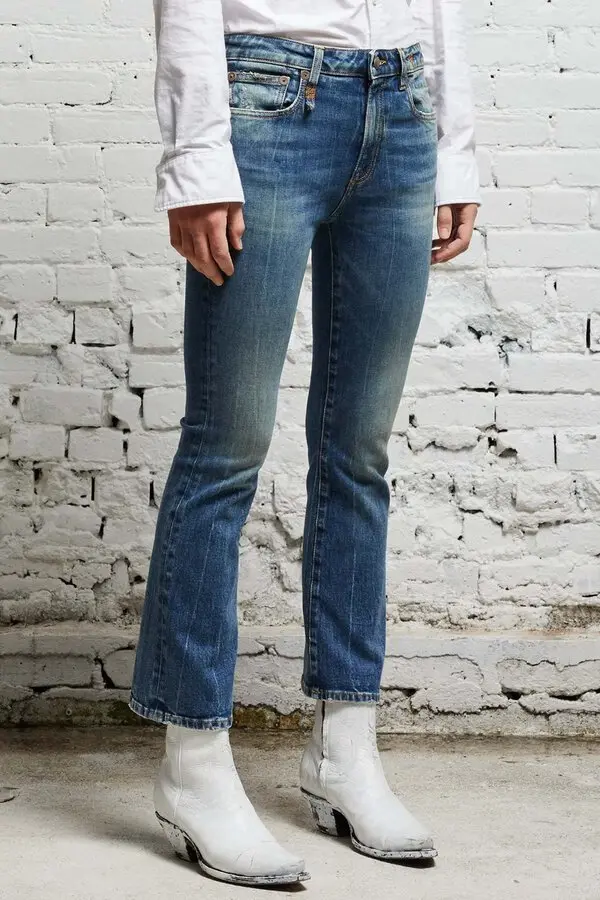 R13 Flared Jeans With Multiple Pockets - Blue