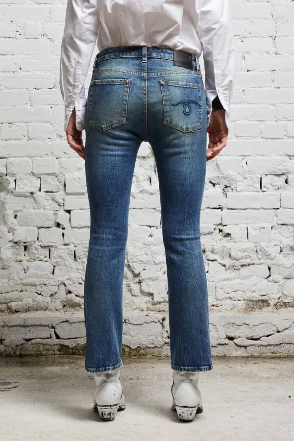 R13 Flared Jeans With Multiple Pockets - Blue