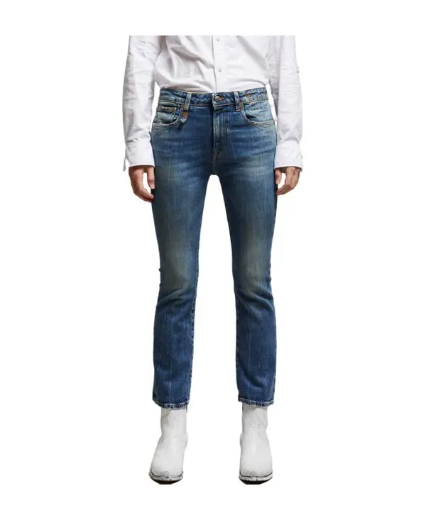 R13 Flared Jeans With Multiple Pockets - Blue