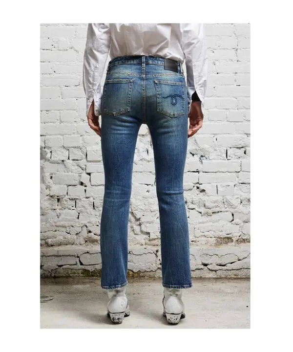 R13 Flared Jeans With Multiple Pockets - Blue