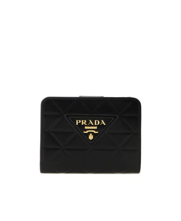 Prada Triangle Logo Plaque Bi-fold Wallet