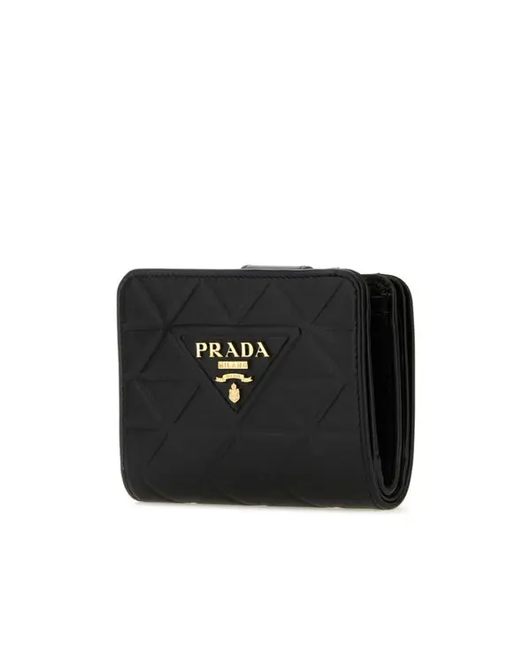 Prada Triangle Logo Plaque Bi-fold Wallet