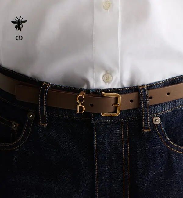 Dior Saddle Loop Belt With Cd Pin Buckle - Green