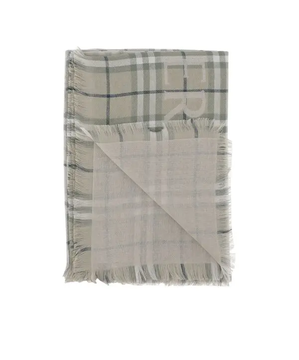 Burberry Checked Frayed-edeg Scarf