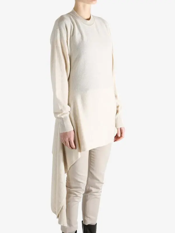 UMA WANG Long Sleeve Asymmetrical Sweater - Nude
