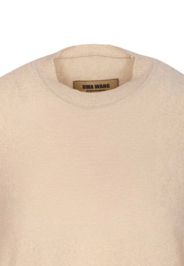 UMA WANG Long Sleeve Asymmetrical Sweater - Nude