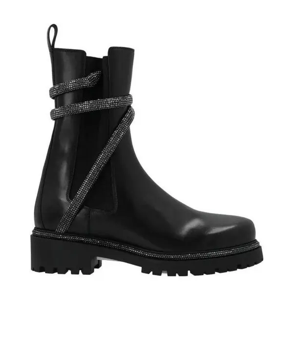 Rene Caovilla Embellished Wrap-around Ankle Boots