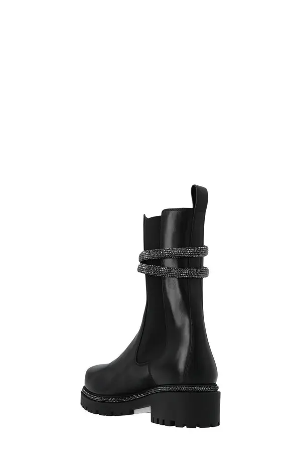Rene Caovilla Embellished Wrap-around Ankle Boots