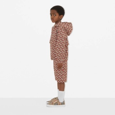 Burberry Thomas Bear Print Hooded Cotton Jacket