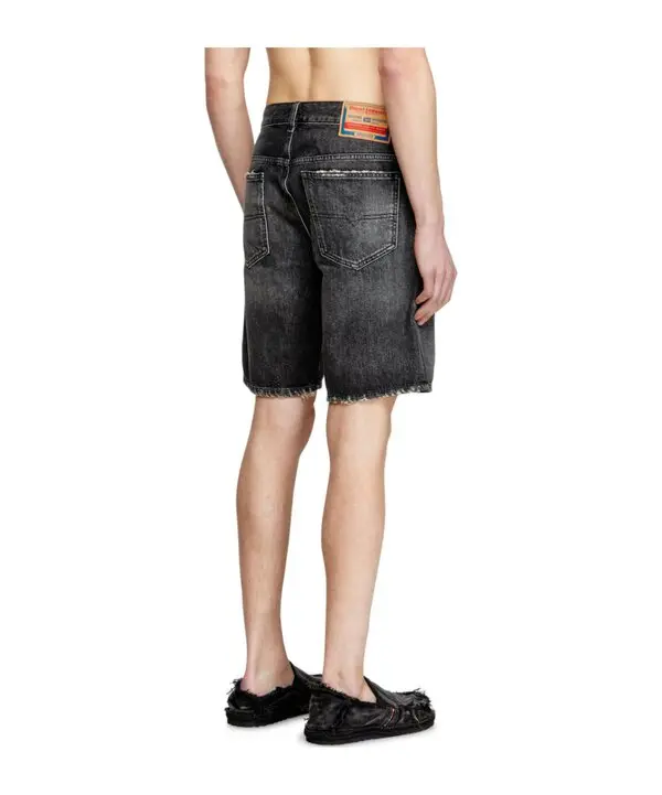 DIESEL® D-fin Distressed Denim Shorts - Black