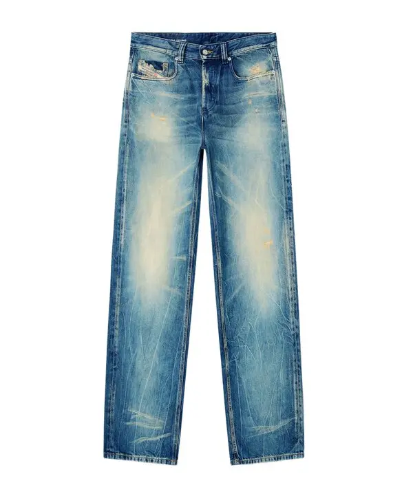 DIESEL® Distressed Wide Leg Jeans