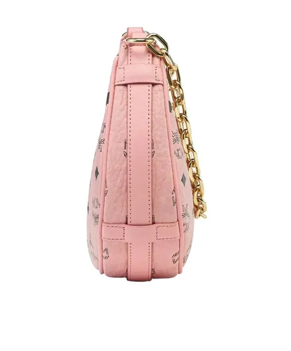 Mcm Aren Crescent Small Hobo Bag - Soft Pink