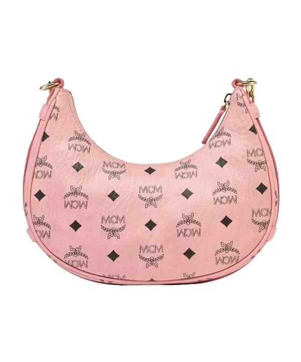 Mcm Aren Crescent Small Hobo Bag - Soft Pink