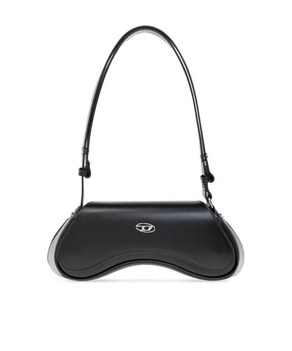 DIESEL® Play Logo Plaque Shoulder Bag - Black