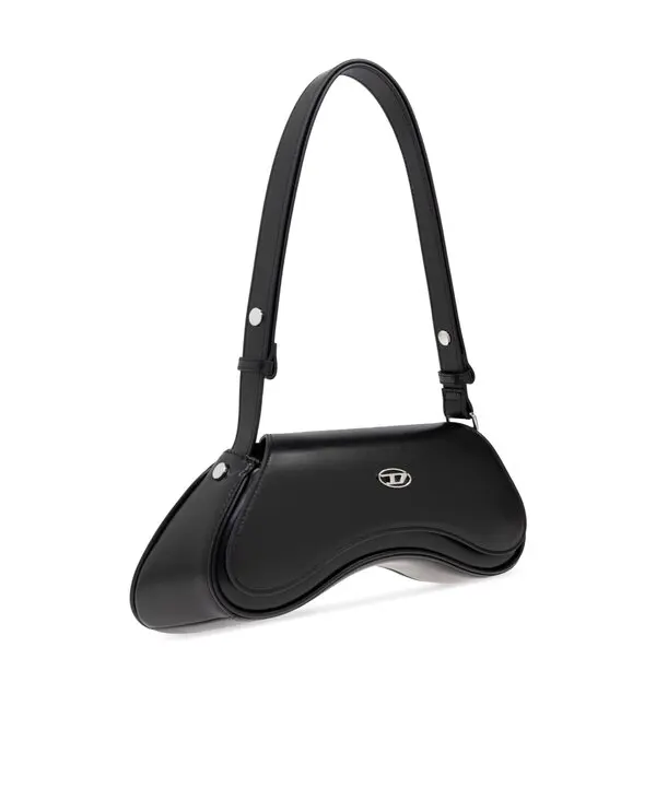 DIESEL® Play Logo Plaque Shoulder Bag - Black