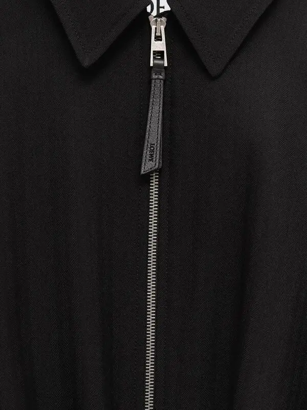 Loewe Zip-up Draped Jacket - Black