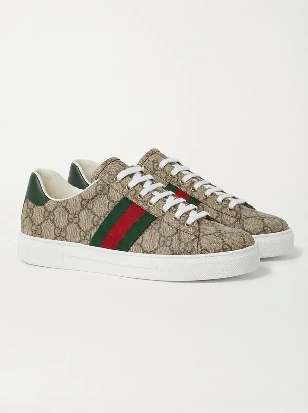 Gucci Ace Low-top Sneakers With Gg Supreme Canvas - Multicolor