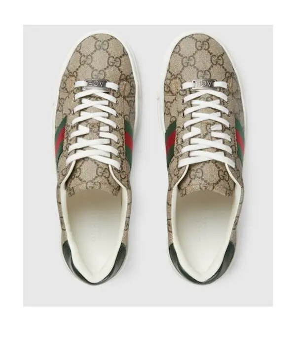Gucci Ace Low-top Sneakers With Gg Supreme Canvas - Multicolor