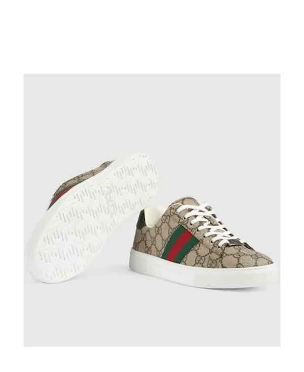 Gucci Ace Low-top Sneakers With Gg Supreme Canvas - Multicolor