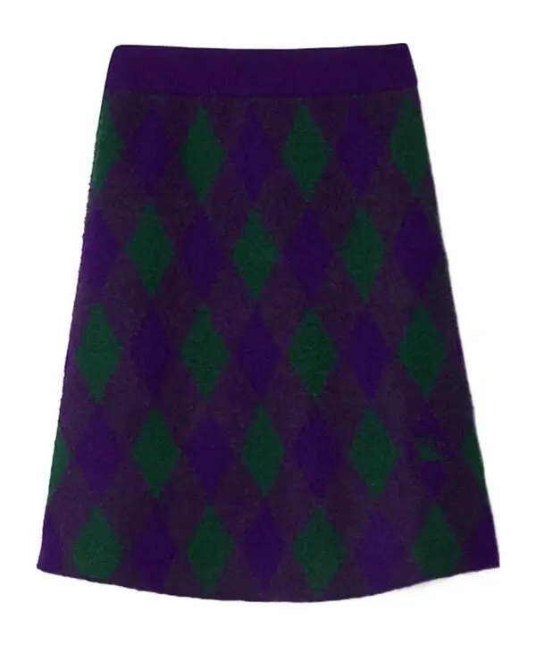 Burberry A-line Jacquard Skirt - Black
