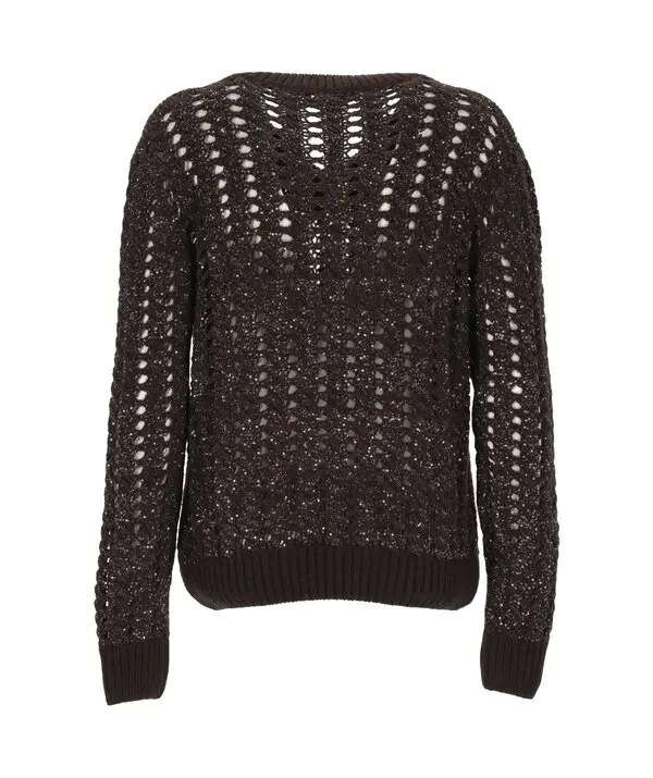 D.exterior Open Knit V-neck Sweater