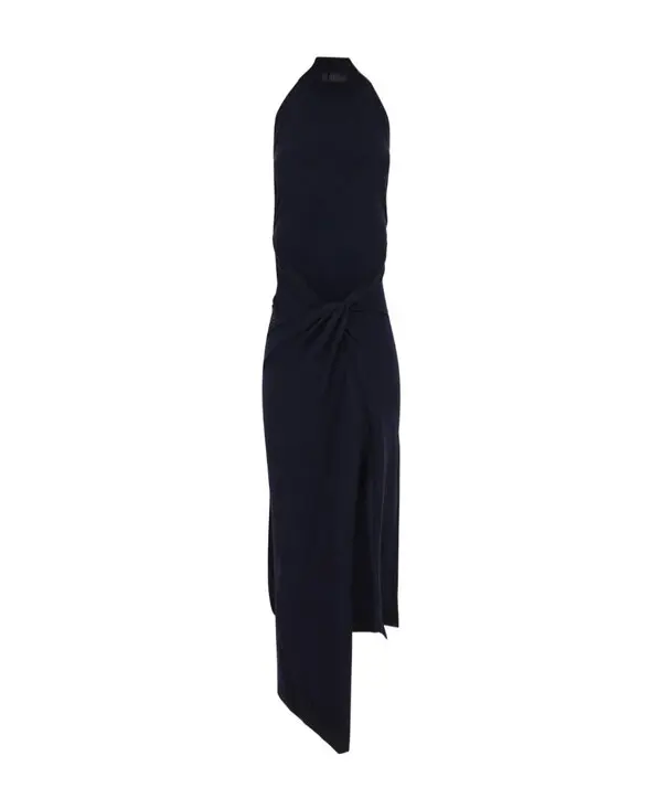 Fendi Open Back Knotted Asymmetrical Maxi Dress