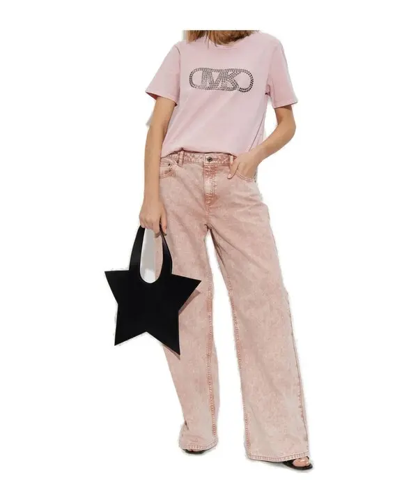 Michael Kors Embellished Crewneck T-shirt - Nude