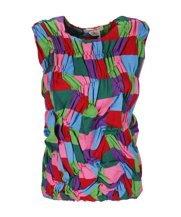 Comme Des Garçons Paneled Ruched Knitted Top